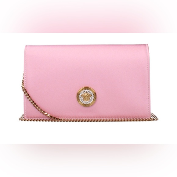 Versace | Bags | Versace Medusa Crystal Satin Mini Chain Crossbody Bag ...